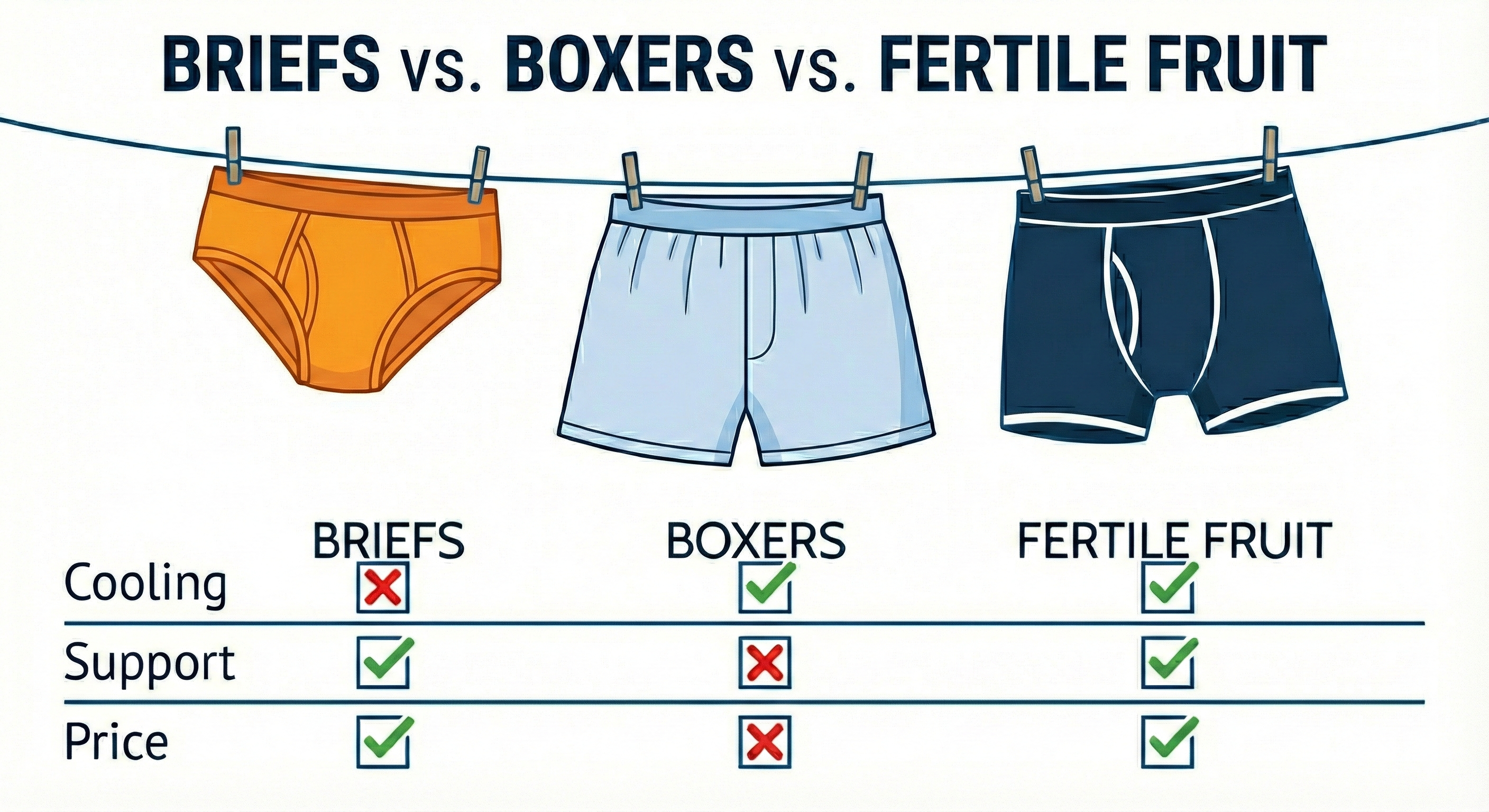 The Great Underwear Debate: Briefs vs. Boxers vs. Fertile Fruit for Co